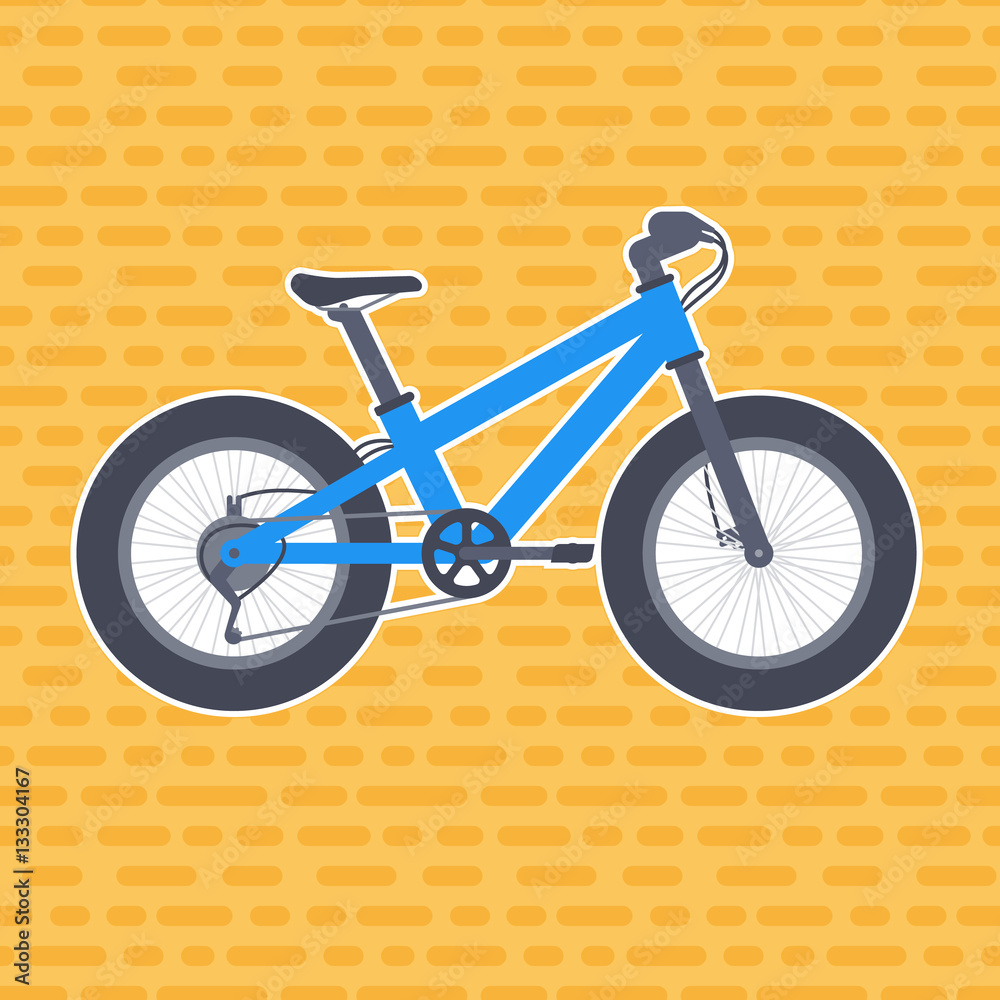Fat bike vector illustration in flat style Stock Vector | Adobe Stock