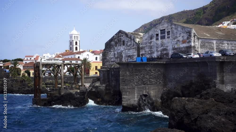 The small port town on the beach Stock Video | Adobe Stock