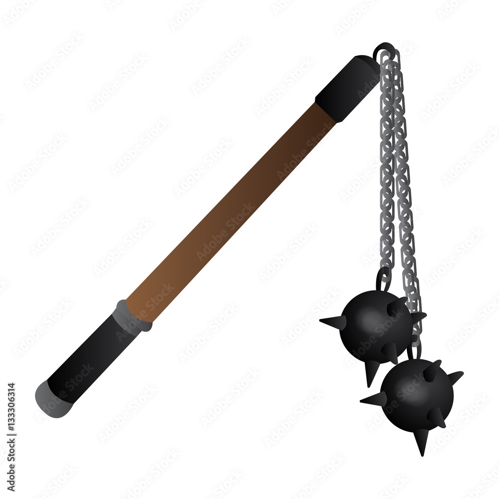 Isolated flail weapon on a white background, Vector illustration Stock ...