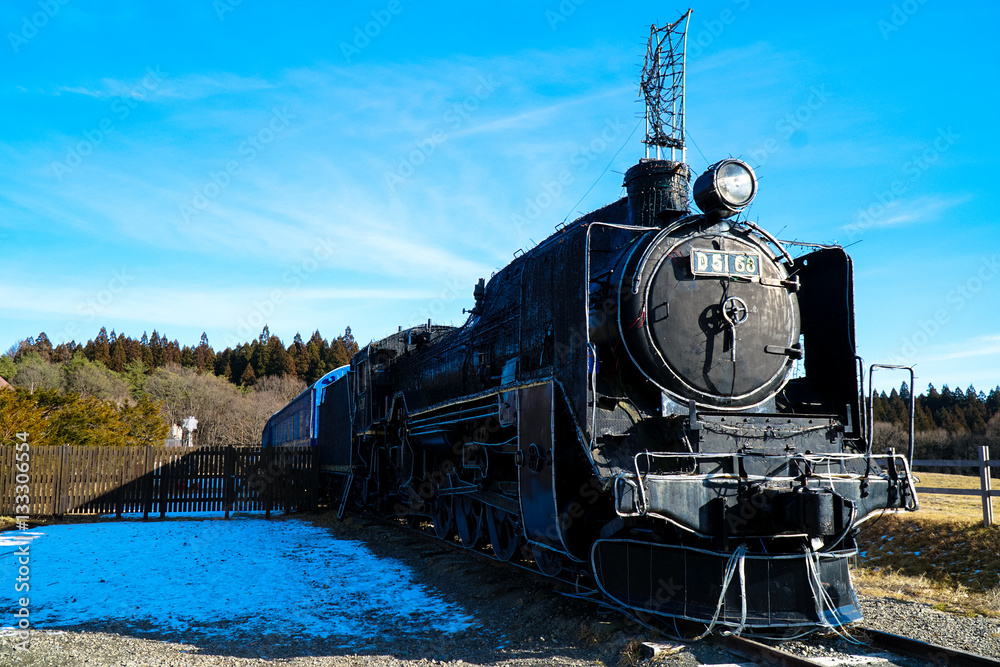 Steam locomotive D51 of old Japan national railways(kokutetsu), in ...