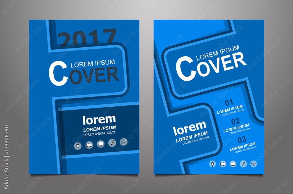 Blue Vector annual report Leaflet Brochure Flyer template design, book ...
