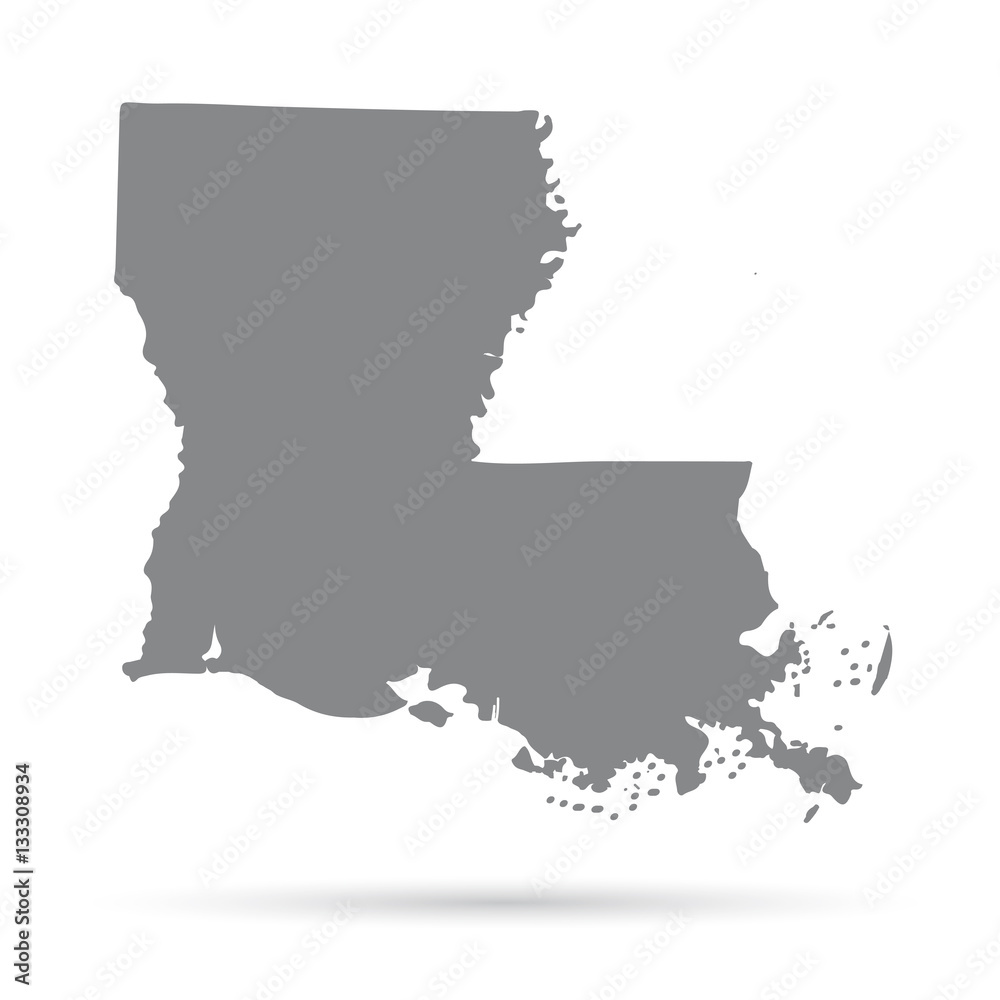 Map of the U.S. state of Louisiana on a white background Stock Vector ...