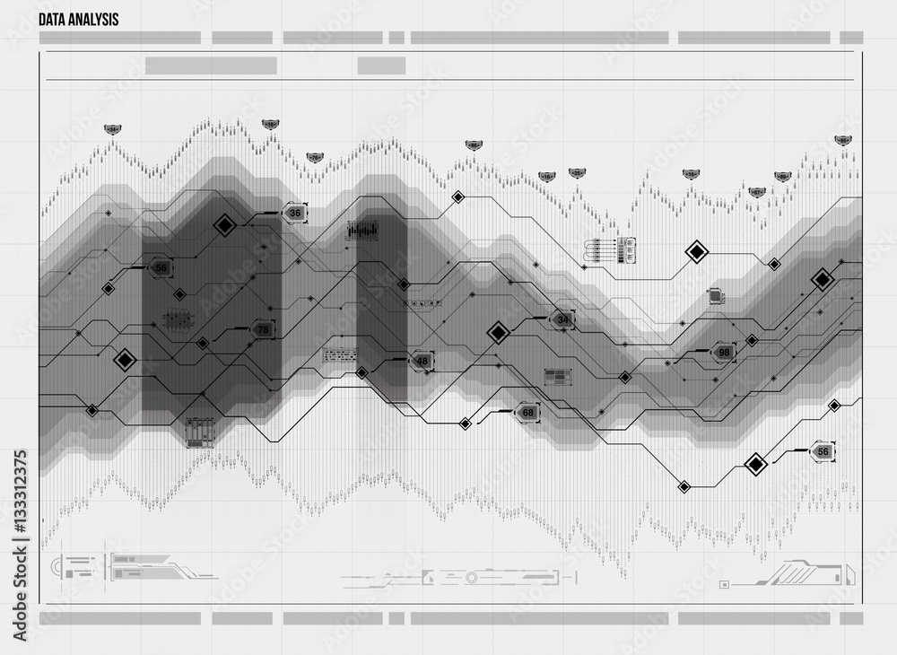 Data analysis visualization. Futuristic infographic. Information ...