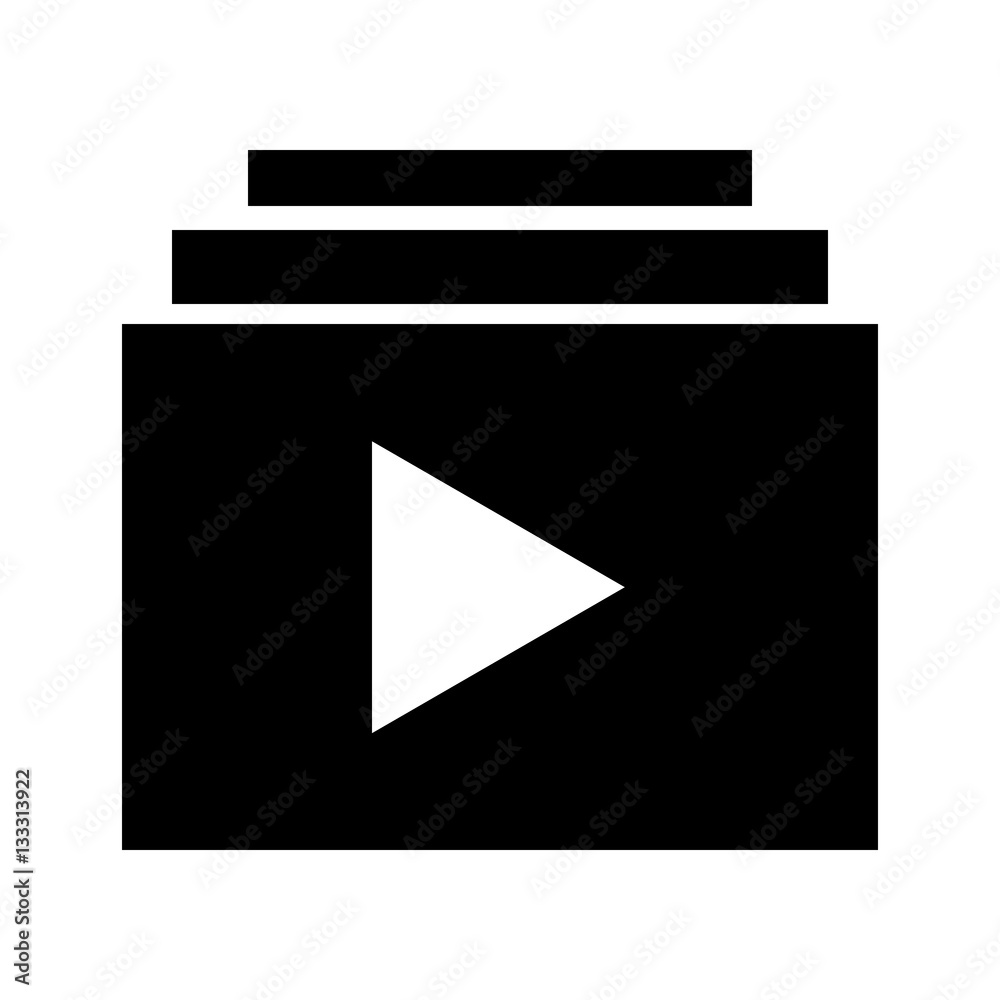 Playlist icon flat. Illustration isolated on white background. Vector ...