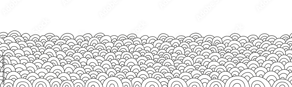 Seamless doodle simple border. Wave background. Vector illustration ...