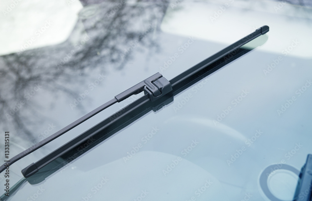 wiper on a car glass Stock Photo | Adobe Stock