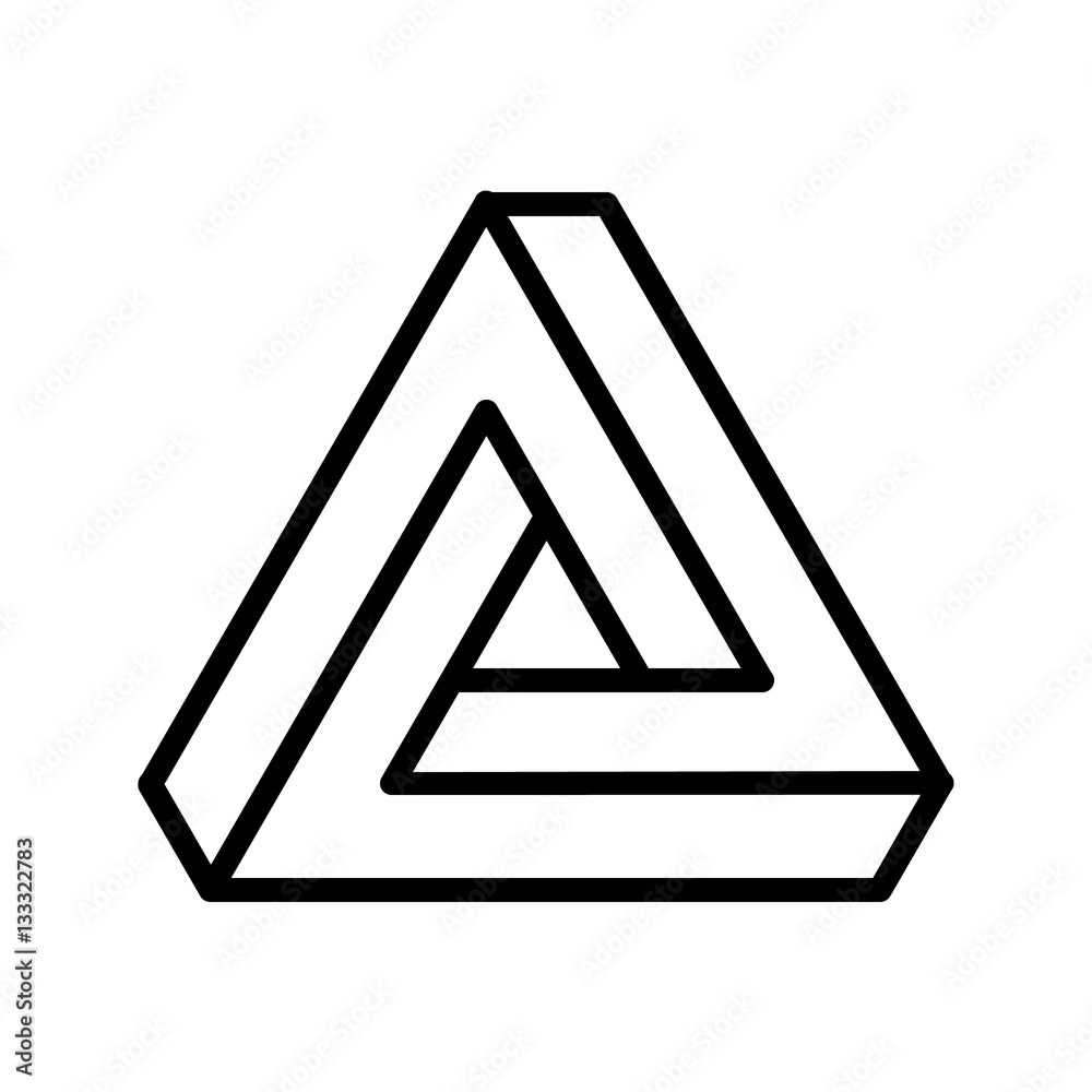 Triangle Logo Abstract Infinite impossible loop vector design template ...