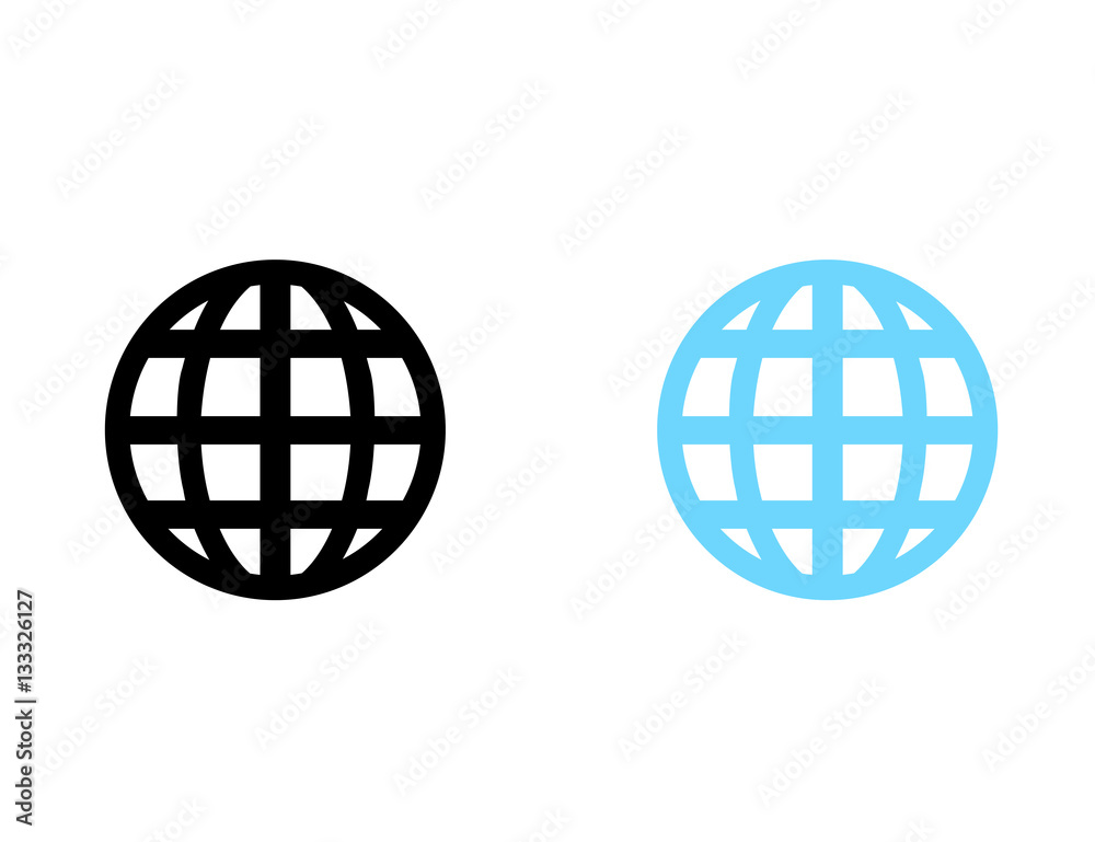 Vector set global world symbol icon Stock Vector | Adobe Stock