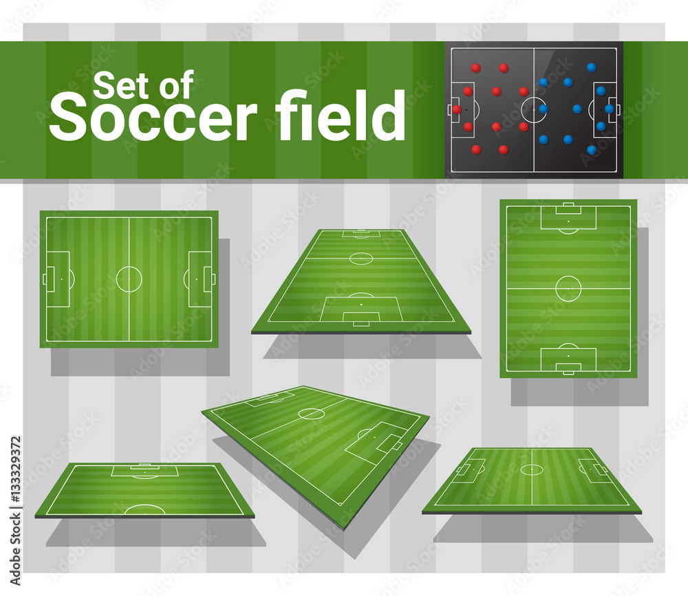 Set of football field , vector , illustration Stock Vector | Adobe Stock