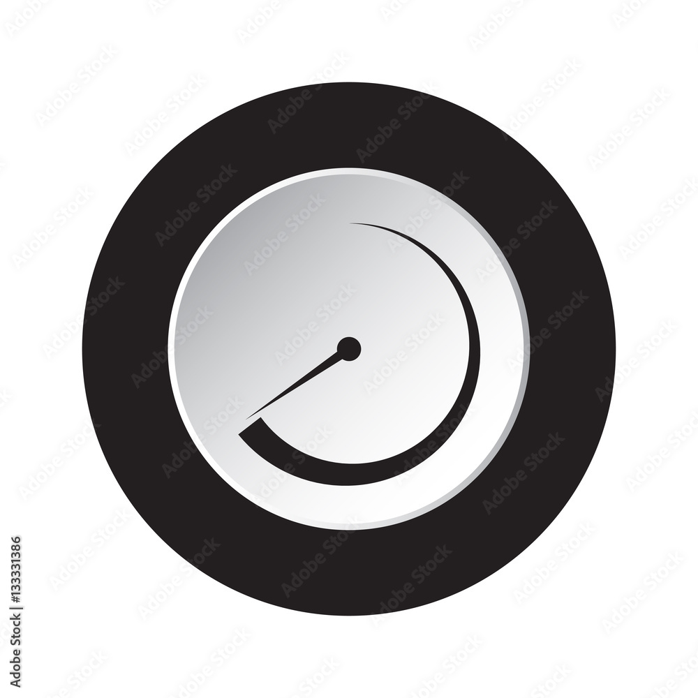 round black and white button - dial symbol icon Stock Vector | Adobe Stock