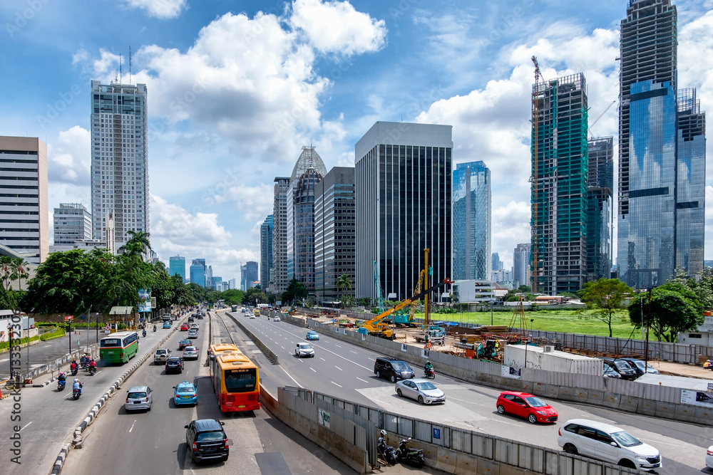 Beautiful skyline of Jakarta, Indonesia. Showing modern skyscraper ...