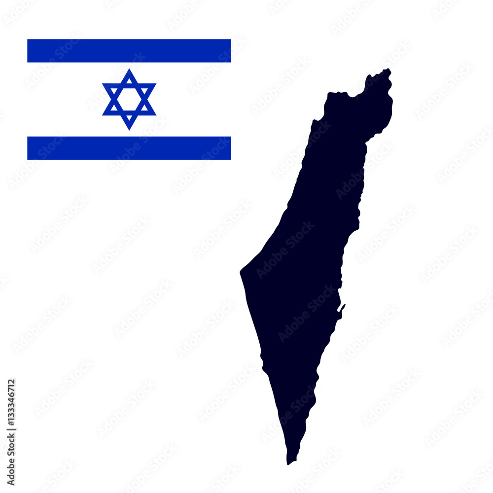 Israel map painted in the color of the flag Stock Vector | Adobe Stock