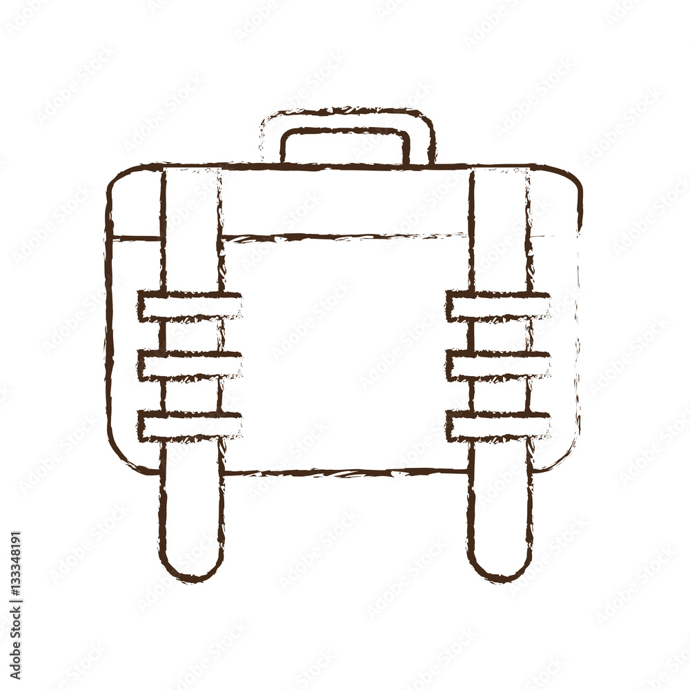 sketch draw briefcase document business with straps vector illustration ...