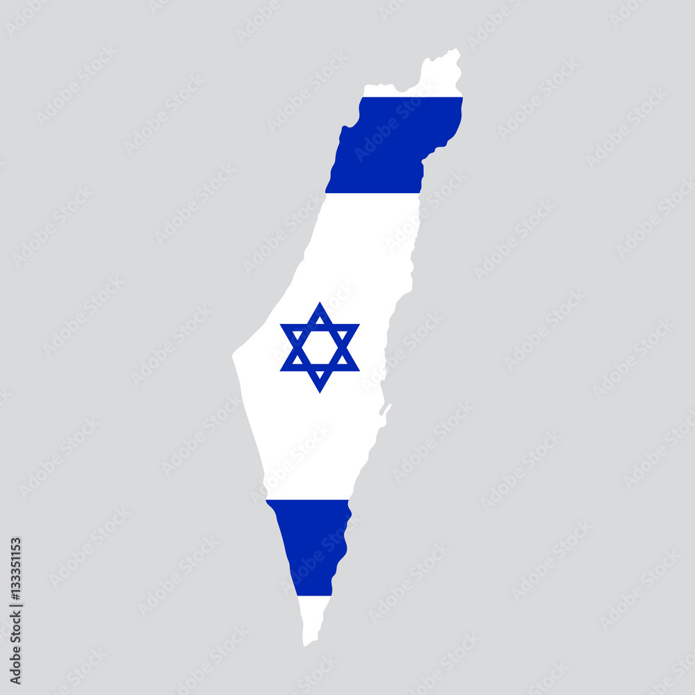 Israel map painted in the color of the flag Stock Vector | Adobe Stock