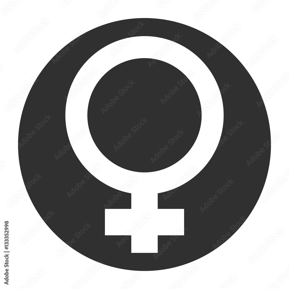White female gender symbol isolated on gray and white background ...
