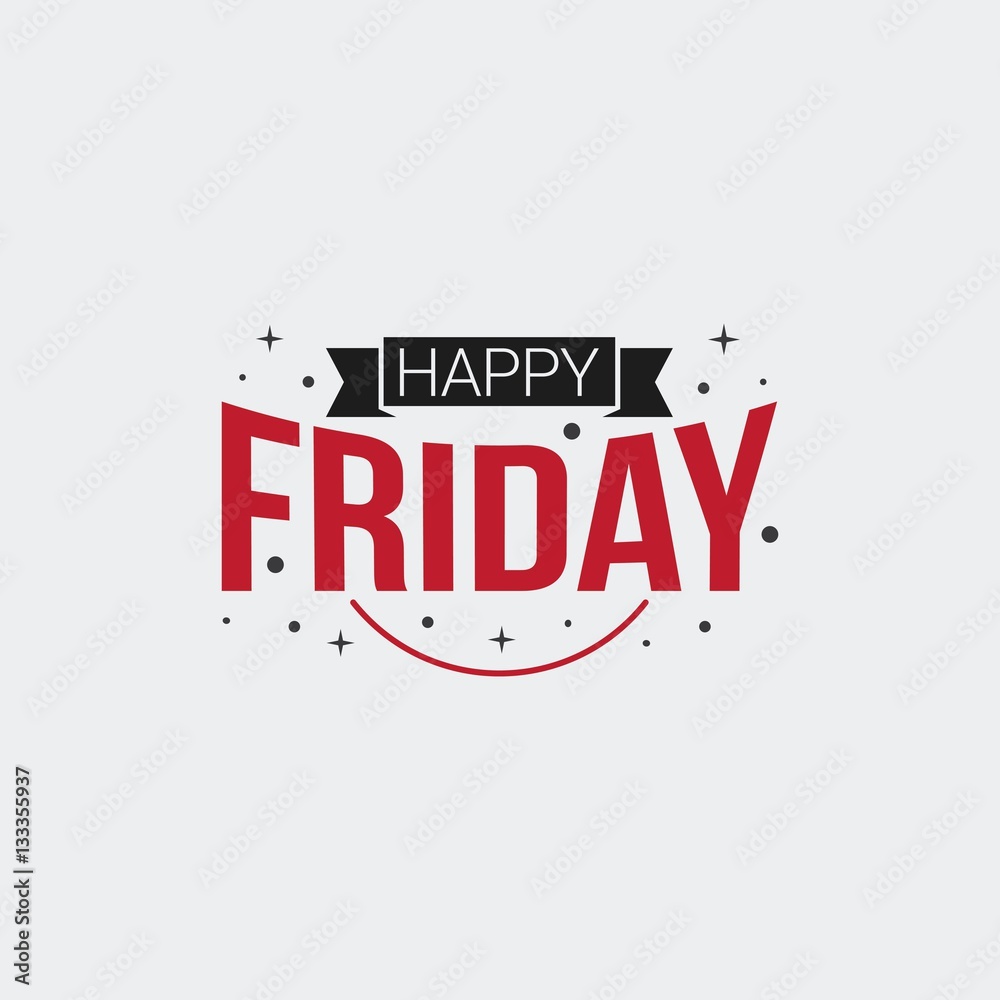 Happy friday text style. vector illustration Stock Vector | Adobe Stock