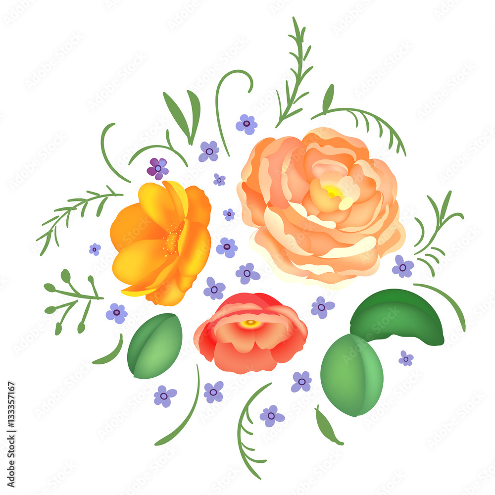 Flower arrangement. Vector illustration Stock Vector | Adobe Stock