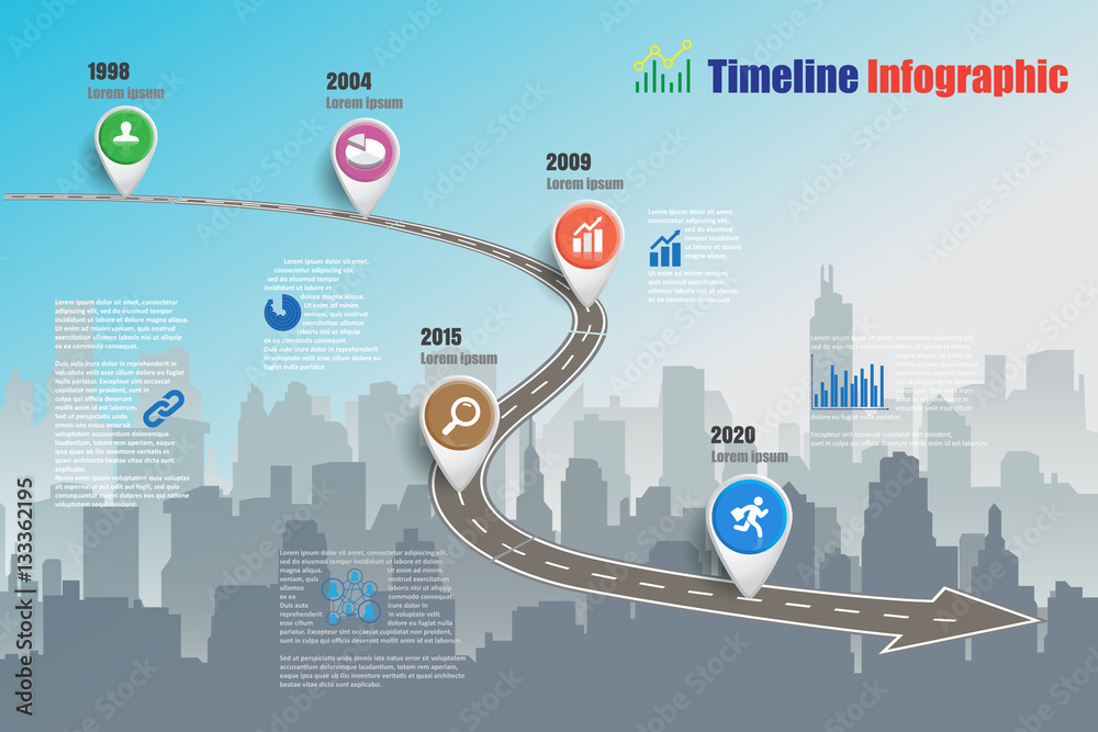Design template, city timeline infographic. Vector Illustration Stock ...