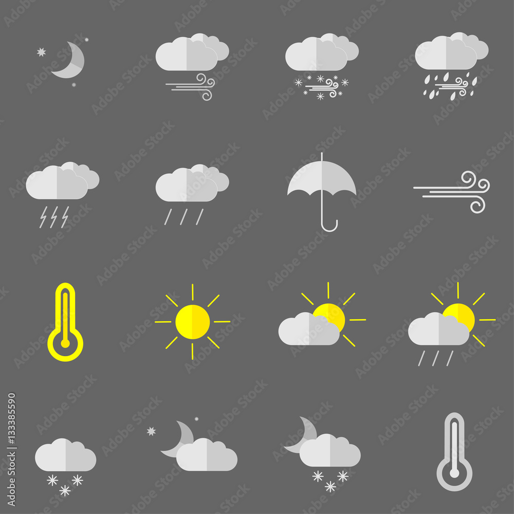 weather icons Stock Vector | Adobe Stock