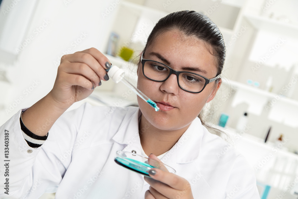 High School student. Student working at laboratory class Stock Photo ...