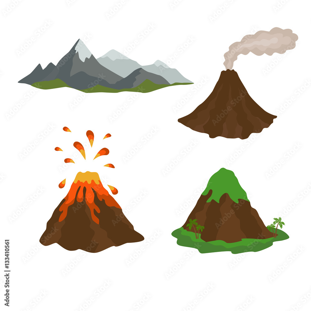 Vector Dormant Volcanoes