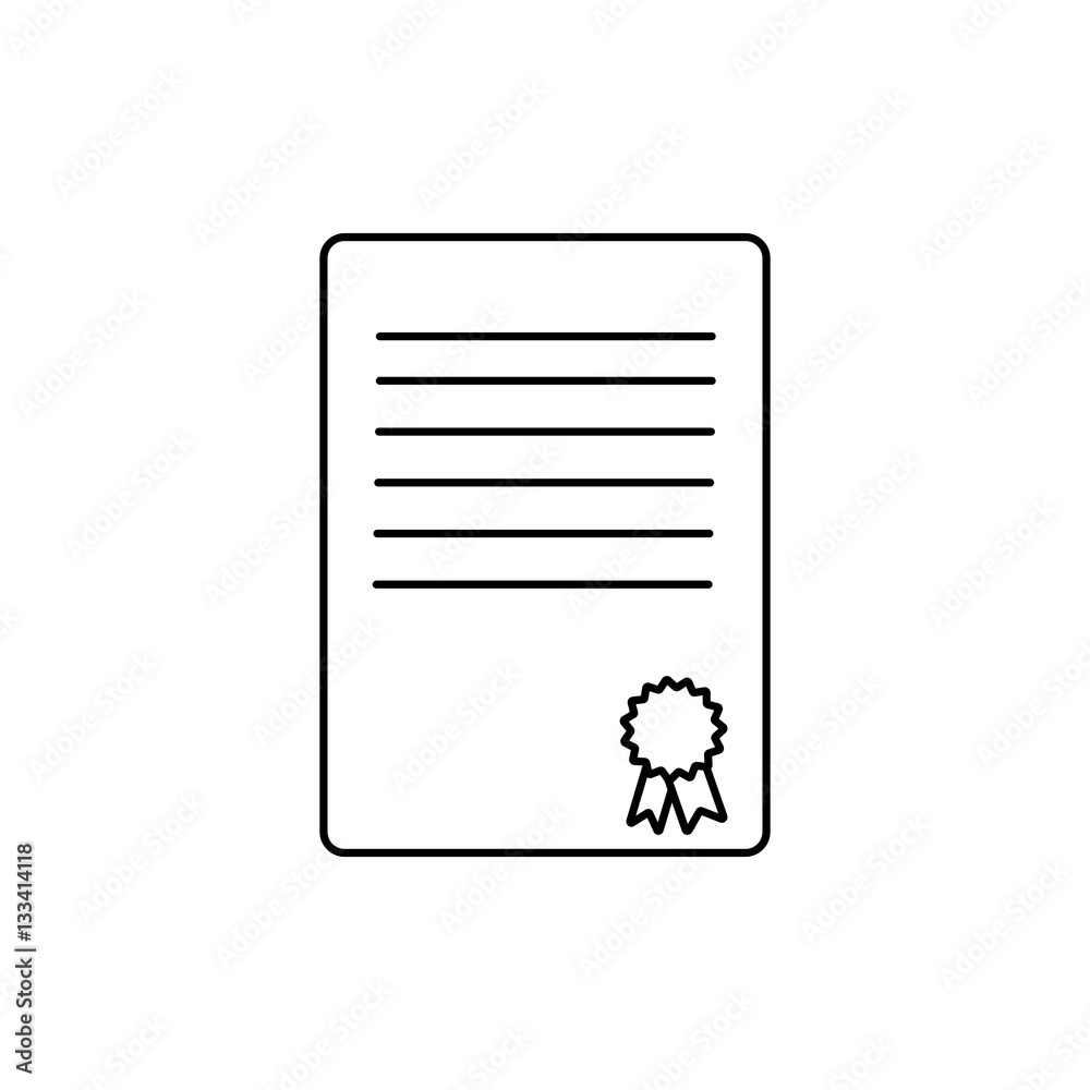 certificate icon on white background Stock Vector | Adobe Stock