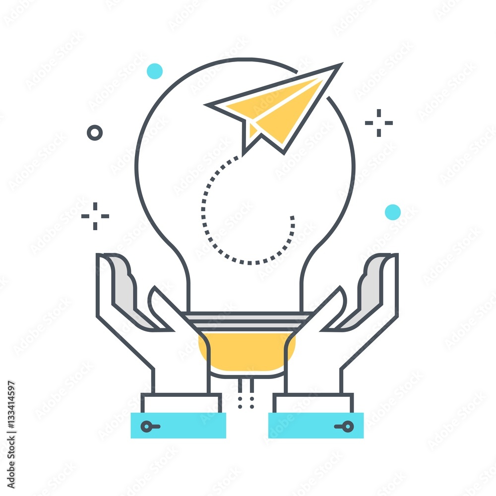 Color line, start up company concept illustration, icon Stock Vector ... Color line, start up company concept illustration, icon Stock Vector ...