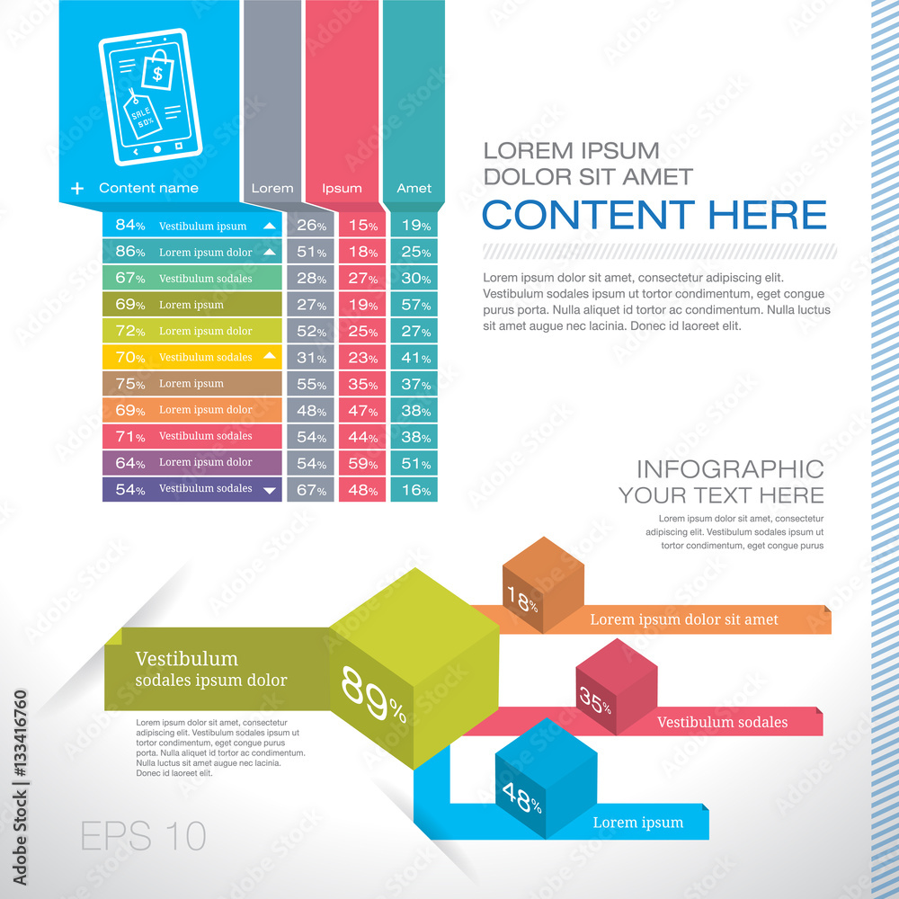 Modern graph design or infographic design template for business ...