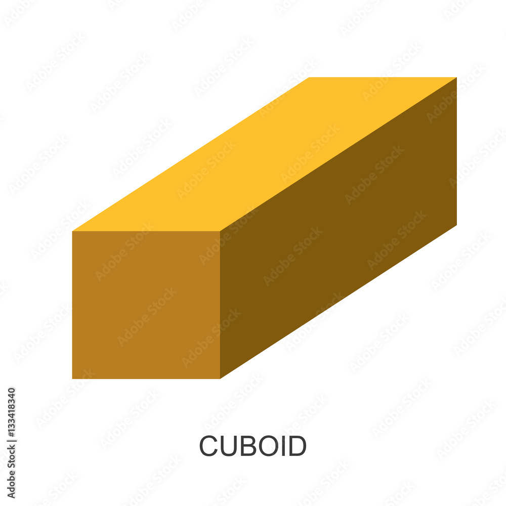 3d shape-cuboid vector Stock Vector | Adobe Stock