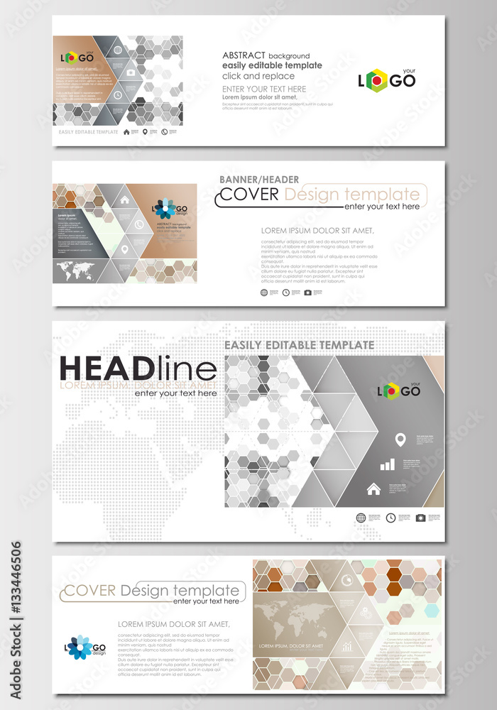 Social media and email headers set, modern banners. Business templates ...