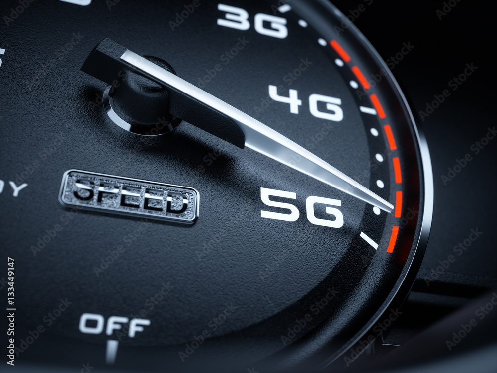 Speedometer 5G evolution Stock Illustration | Adobe Stock