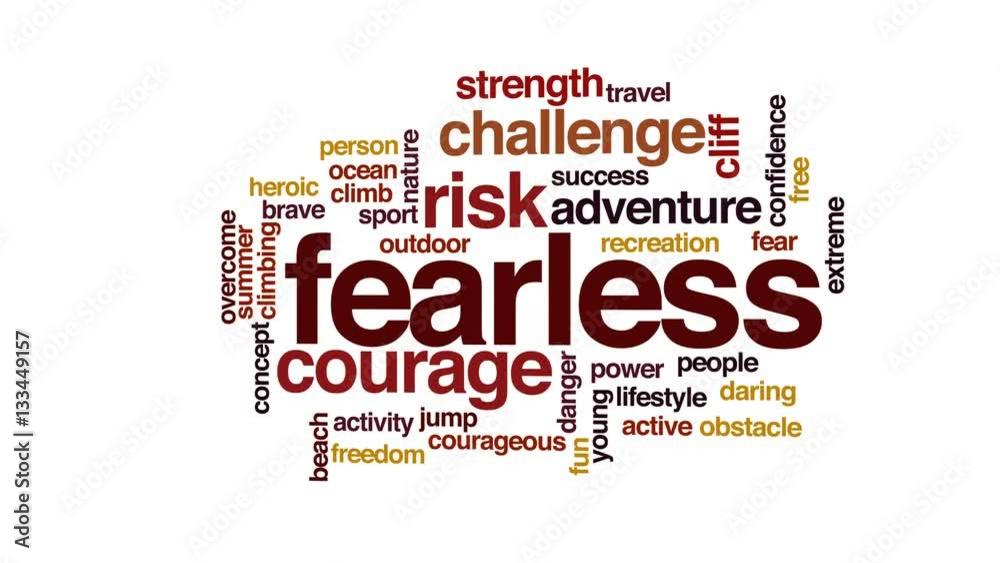 Fearless animated word cloud, text design animation. Stock Video ...