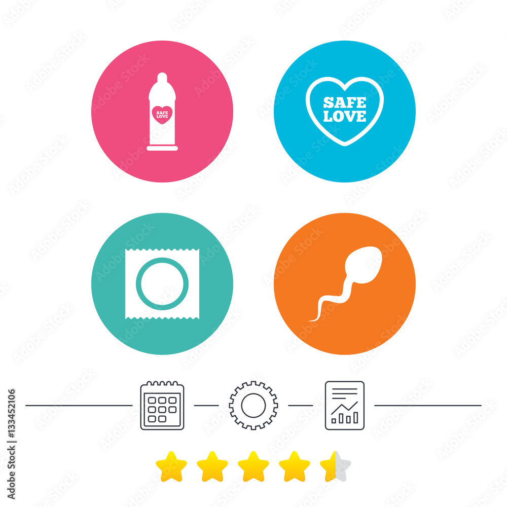 Safe Sex Love Icons Condom In Package Symbols Stock Vektorgrafik Adobe Stock