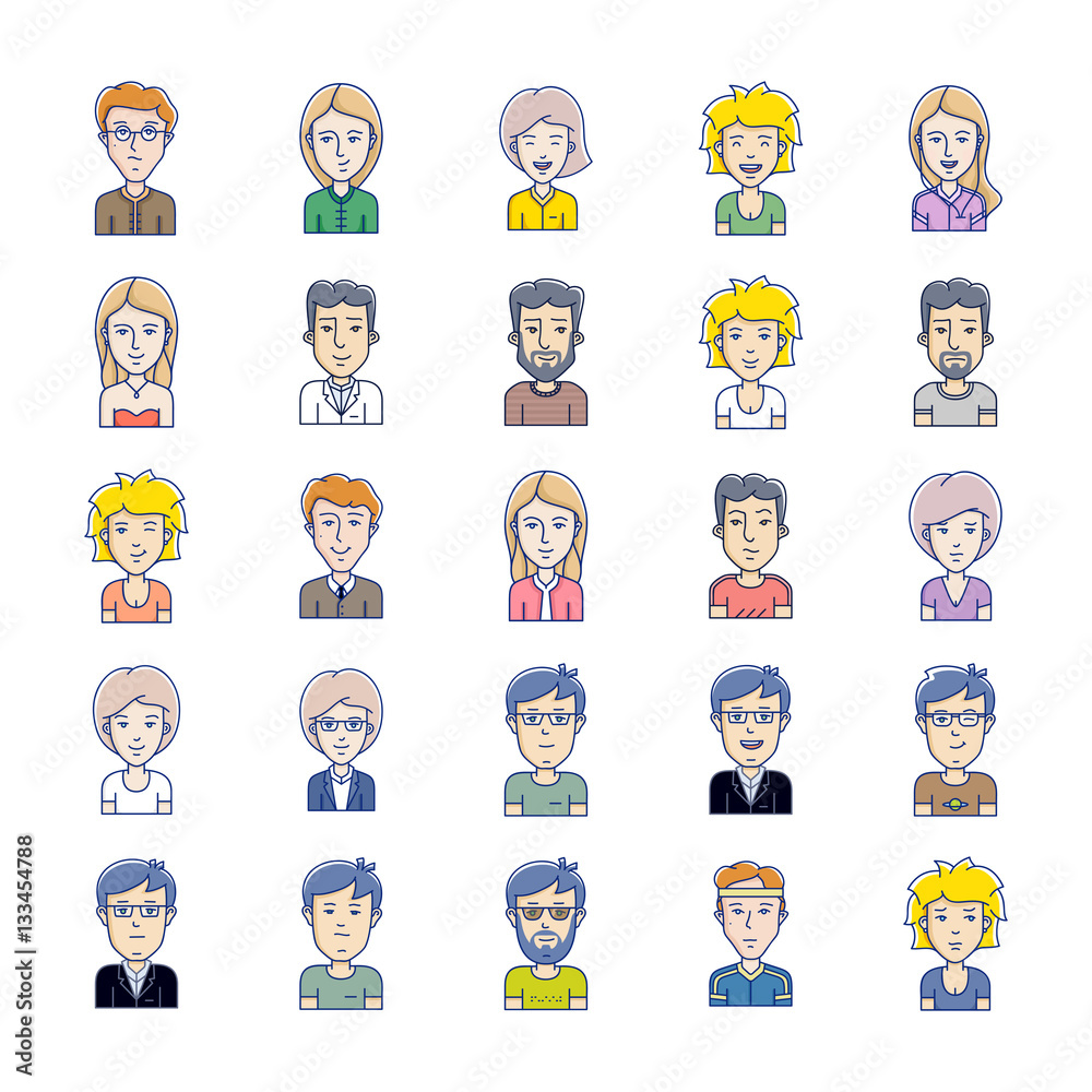 Vector avatars of illustration Stock Vector | Adobe Stock