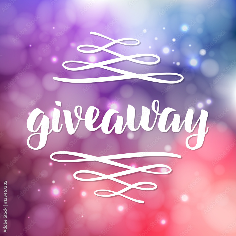 Giveaway lettering for promotion in social media with swashes on ...
