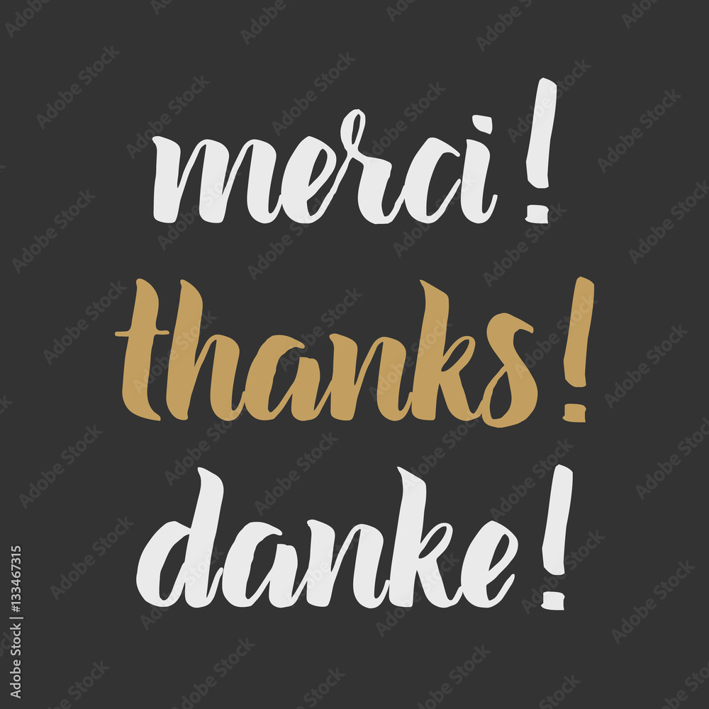 Thank you phrase, Hand drawn chalk lettering, photo overlay in vintage ...