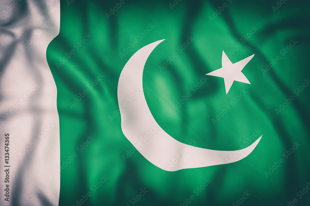 Islamic Republic of Pakistan flag waving Stock Illustration | Adobe Stock