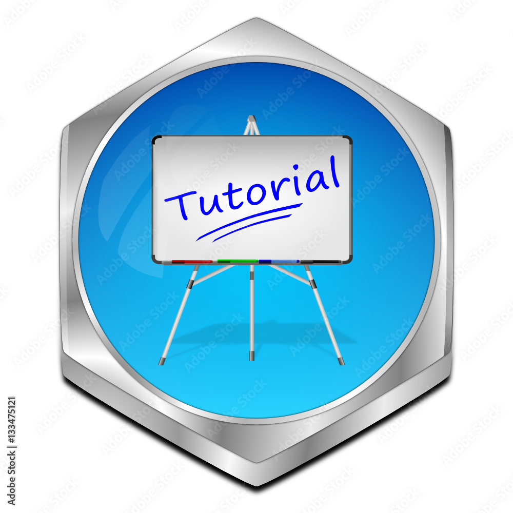 Tutorial Button - 3D illustration Stock Vector | Adobe Stock
