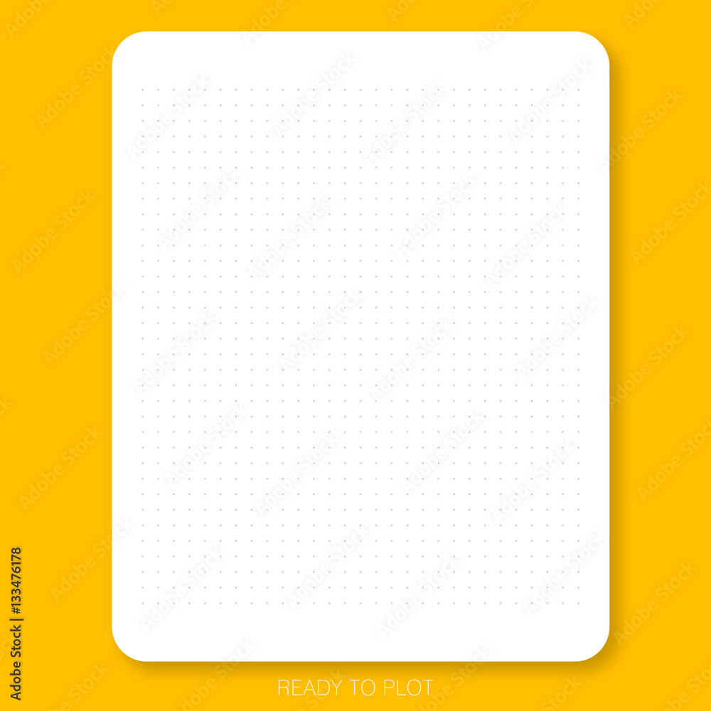 READY TO PLOT Dot pattern on the white plain paper with yellow ...
