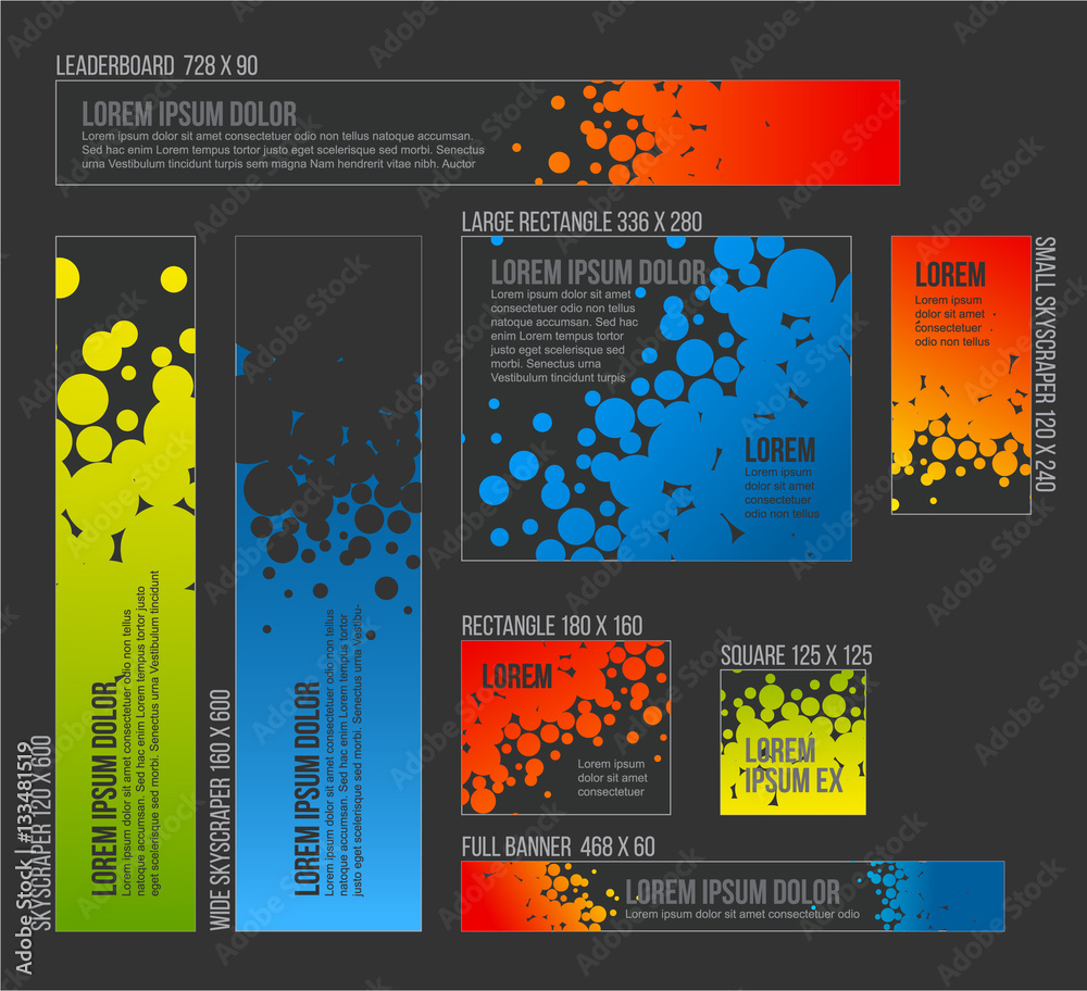 Vector dark Banner templatescircle background Stock Vector | Adobe Stock