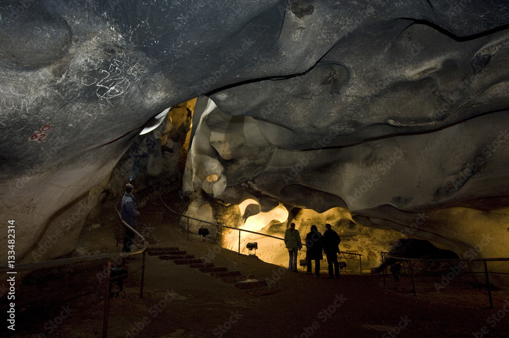 Magura cave in Bulgaria. Prehistoric paintings on rock Stock Photo ...