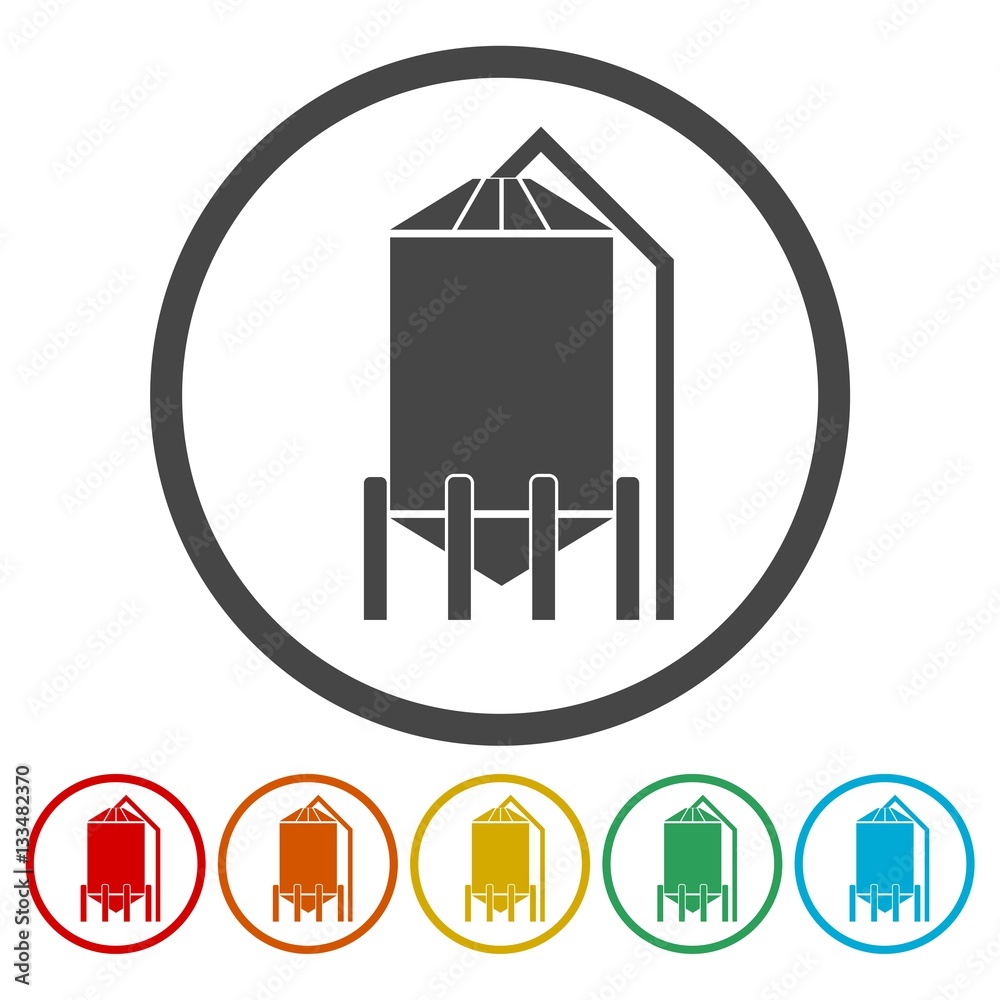 Silos storage icon Stock Vector | Adobe Stock