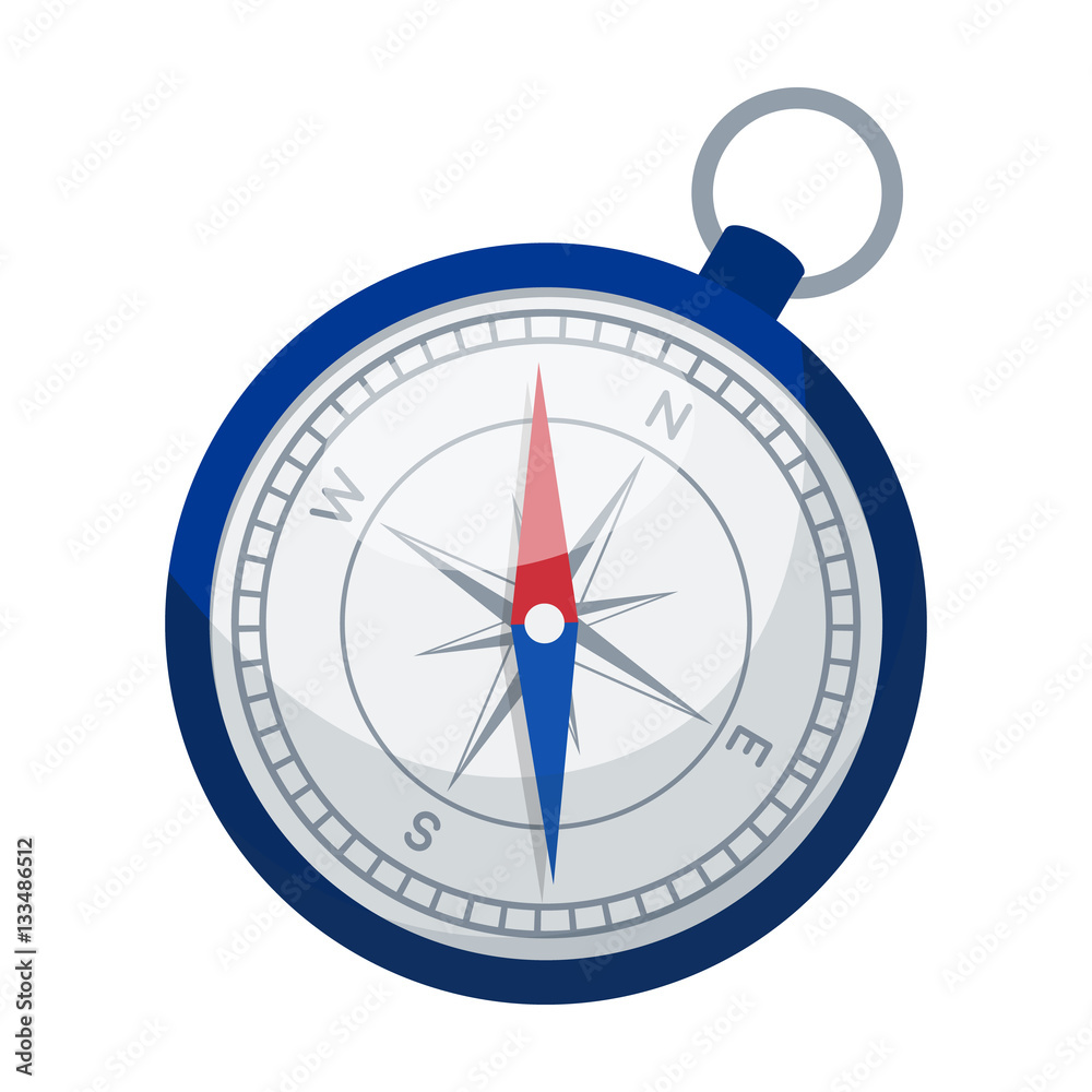 Compass icon in cartoon style isolated on white background. Rest and ...