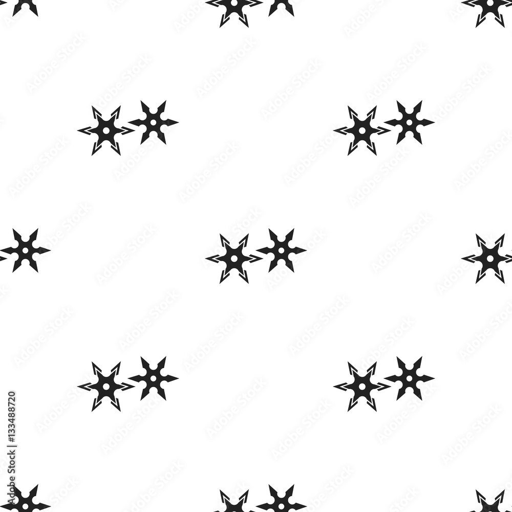 Metal shuriken icon in black style isolated on white background. Weapon ...
