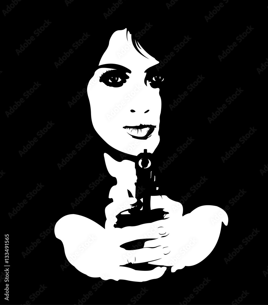 Girl With Gun Vector