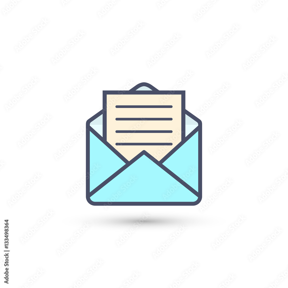 Envelope with letter icon, vector. Stock Vector | Adobe Stock