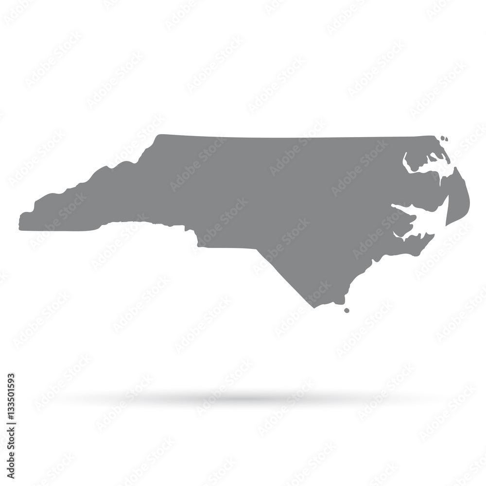 Map of the U.S. state of North Carolina on a white background Stock ...