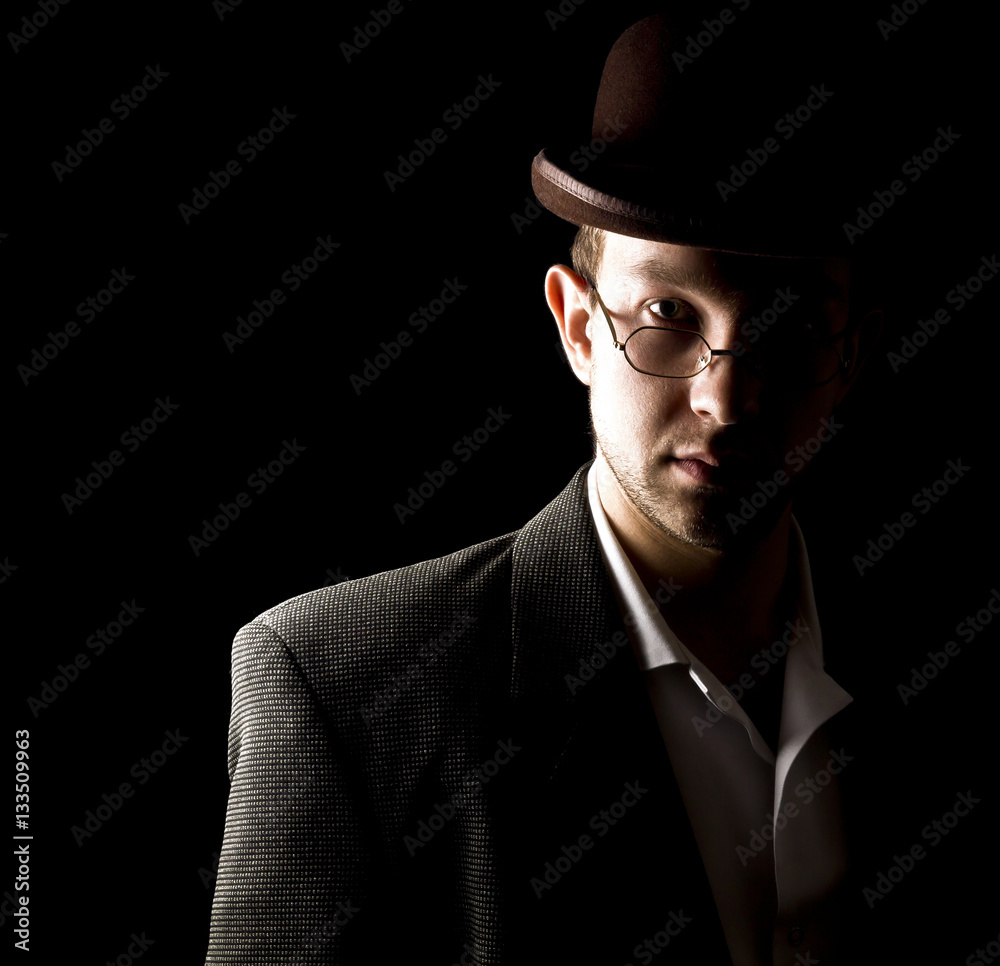 Portrait of young and attractive gentleman in tero style wearing Stock ...