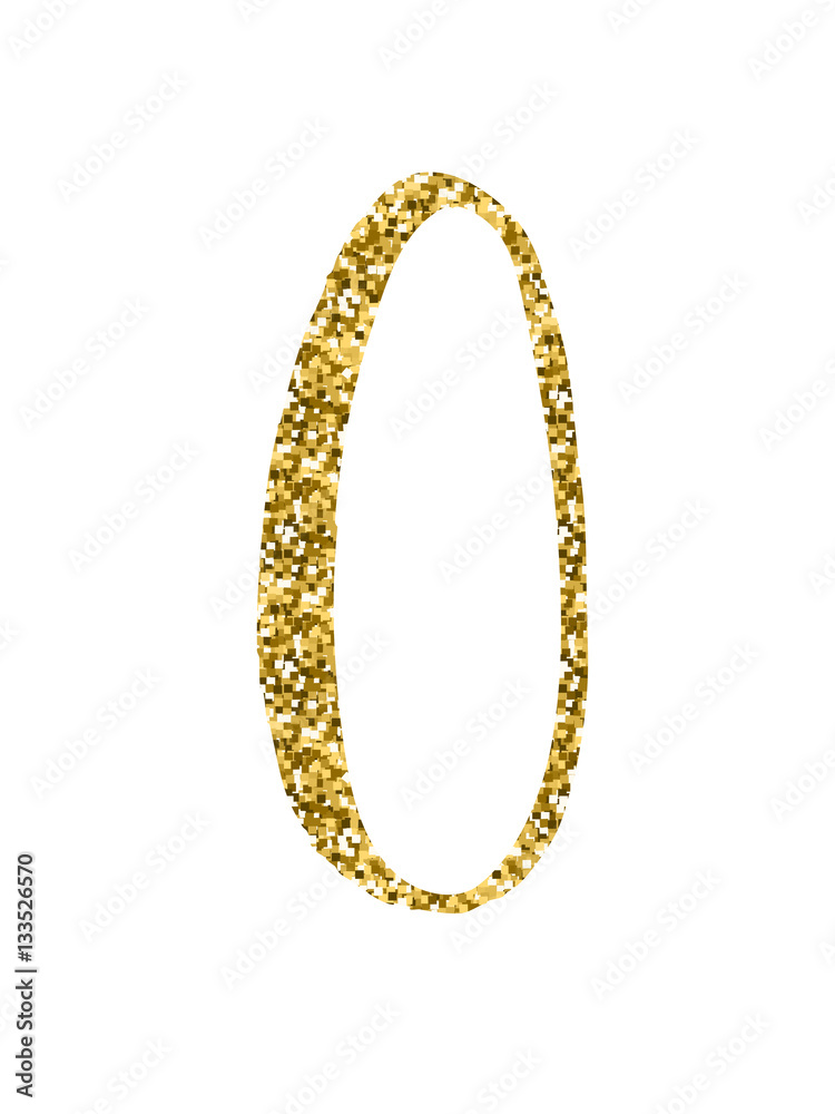 GOLD GLITTER HAND LETTERING VECTOR NUMBER ICON 0 Stock Vector | Adobe Stock