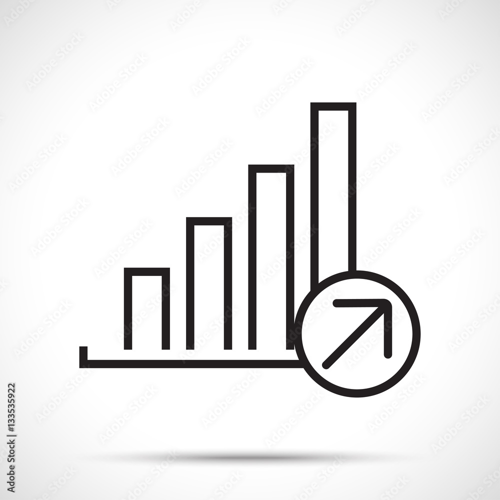 Infographic. Chart icon. Growing graph symbol isolated on white ...